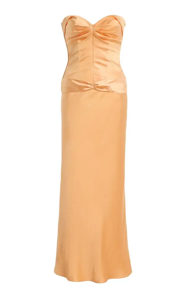 Anna October Diana Satin Midi Dress - Orange