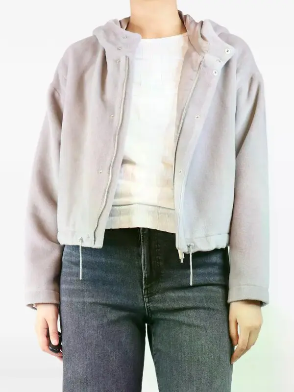 Fabiana Filippi Merino Wool Cropped Hooded Jacket