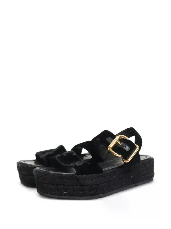 Prada Velvet Platform Sandals