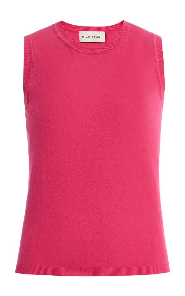 HIGH SPORT Sleeveless Ribbed Tank - Pink