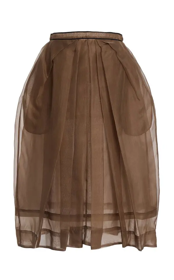 KAMPERETT Brise Silk Organza Midi Skirt