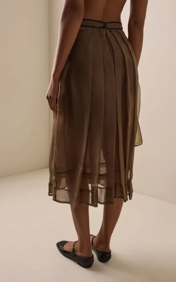 KAMPERETT Brise Silk Organza Midi Skirt