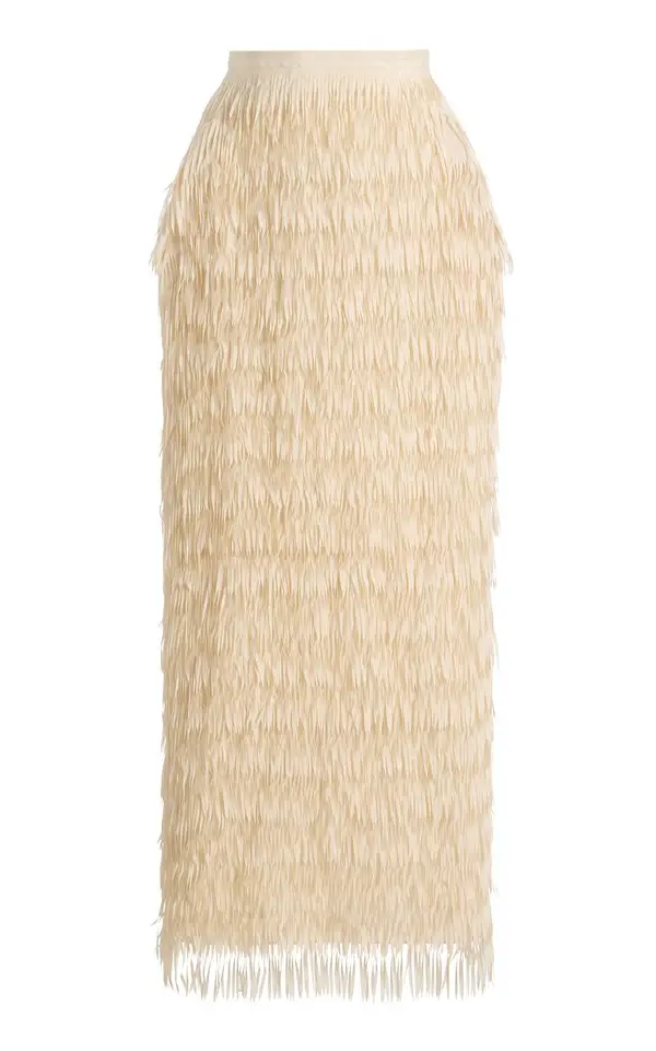 Maticevski Resonate Fringed Maxi Skirt - White
