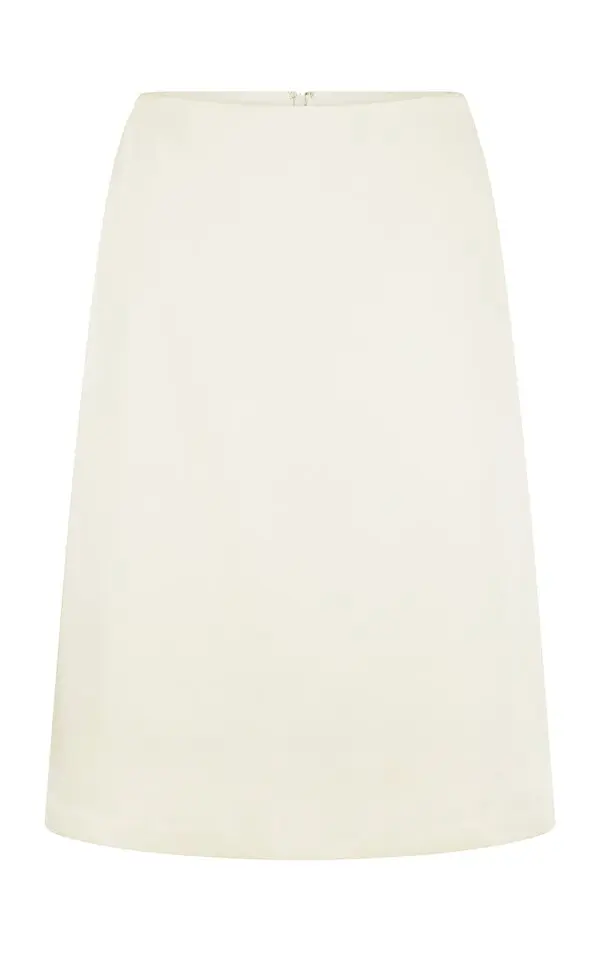 HARRIS TAPPER Exclusive Crume Satin Midi Skirt - Ivory
