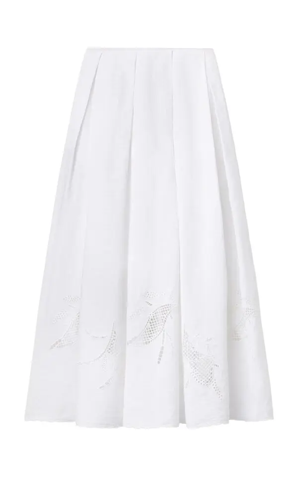 Lafayette 148 New York Embroidered A-line Maxi Skirt