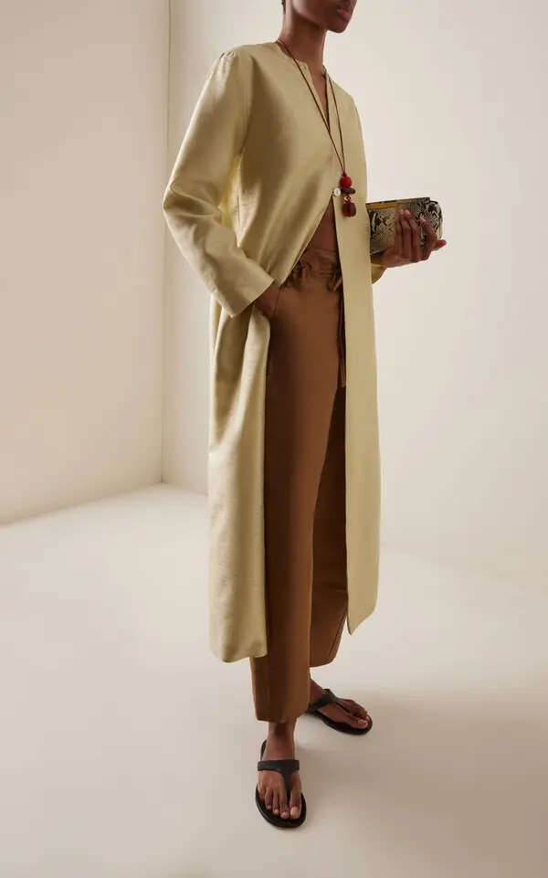 Chan Luu Dupioni Collarless Coat