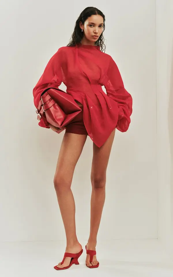 Aje Varleta Suede Leather Shorts
