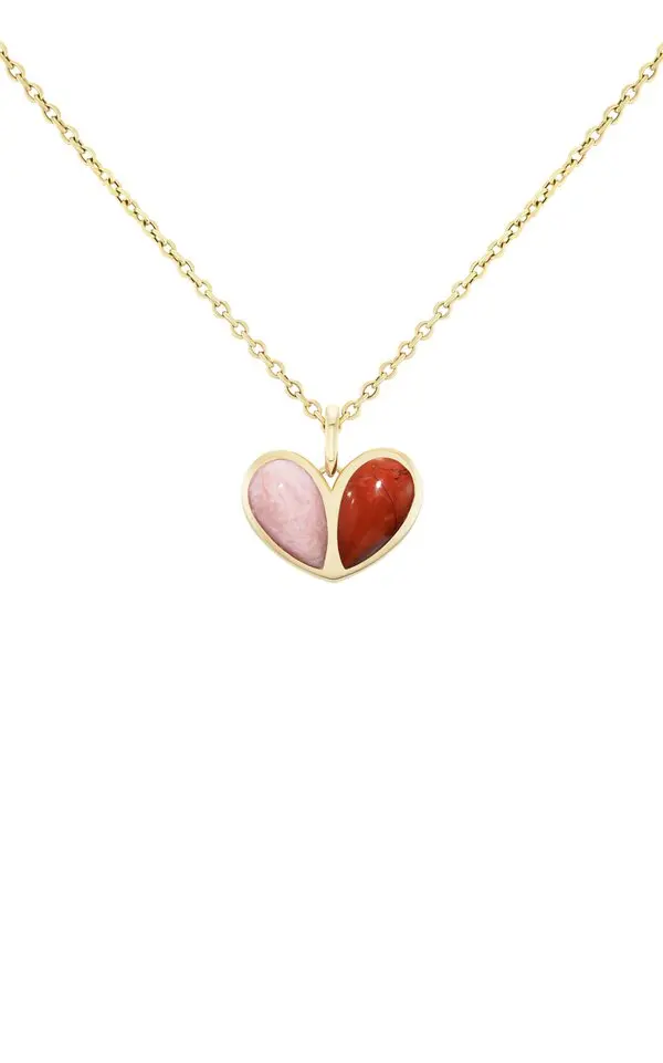 GEMELLA JEWELS Mega Sweetheart 18k Yellow Gold Jasper Necklace - Red