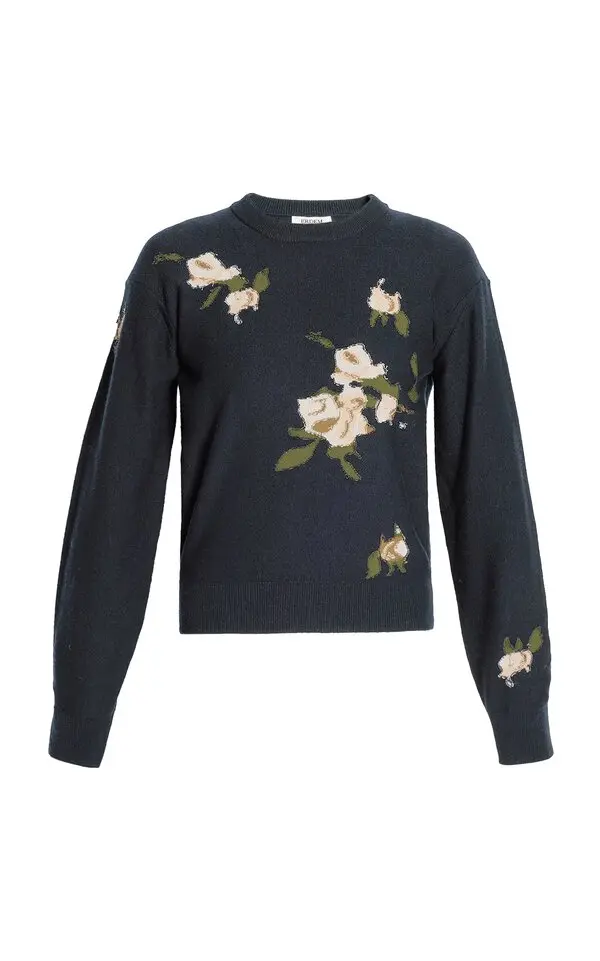 Erdem Floral Intarsia Merino-wool Sweater