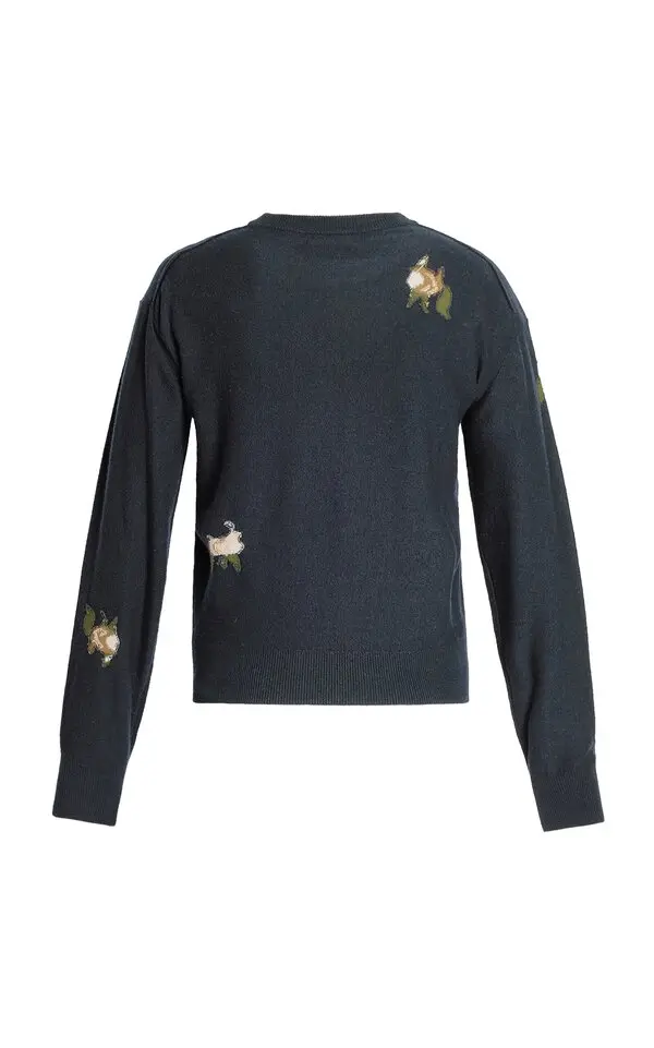 Erdem Floral Intarsia Merino-wool Sweater
