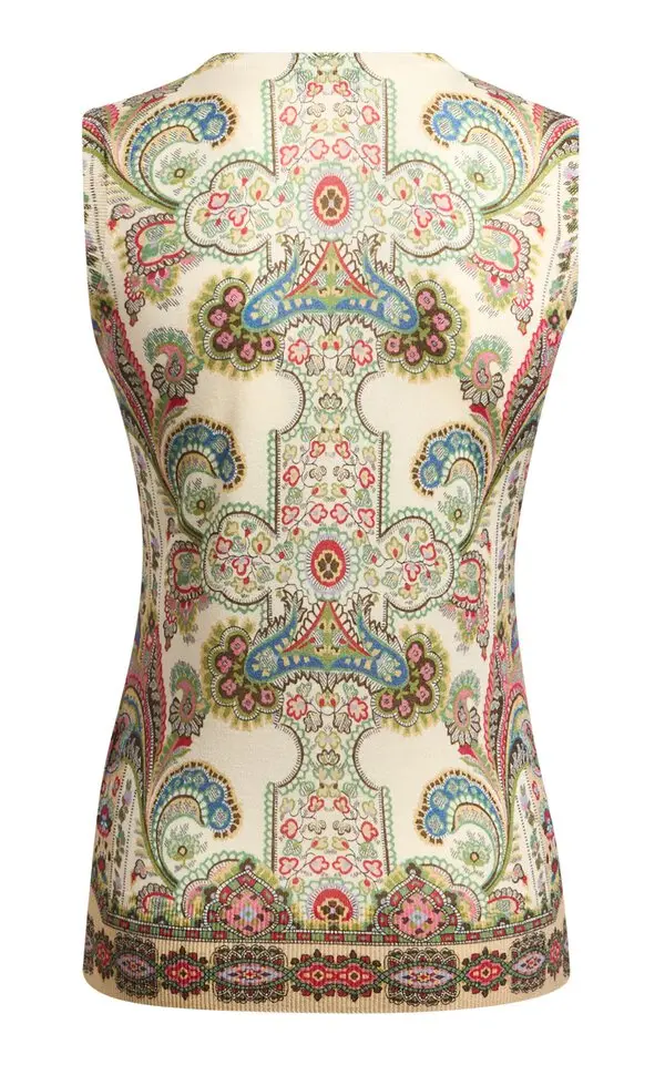 Etro Patterned Knit Silk-cashmere Top