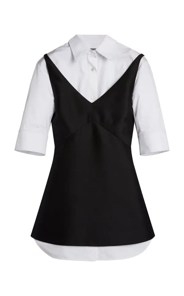 Balenciaga Layered Wool-silk Shirt Dress