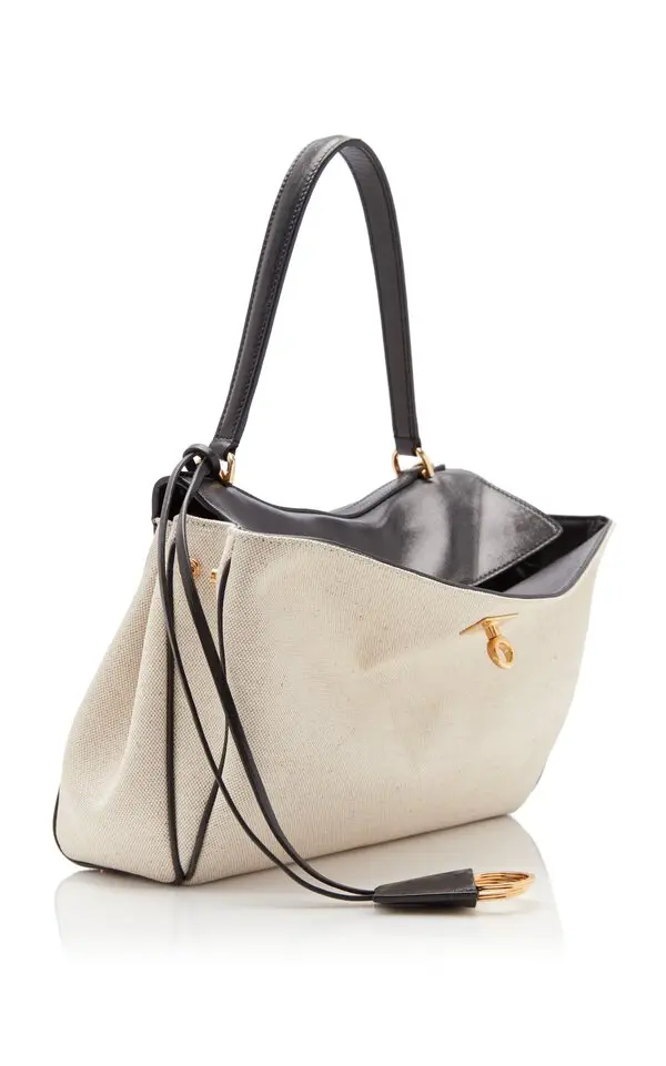 Balenciaga Rodeo Small Canvas And Leather Top Handle Bag