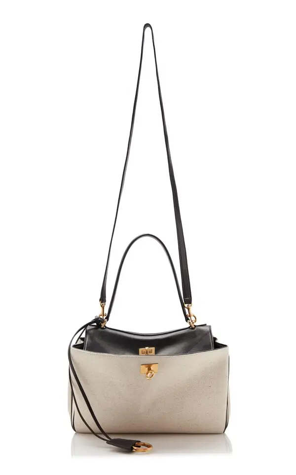 Balenciaga Rodeo Small Canvas And Leather Top Handle Bag