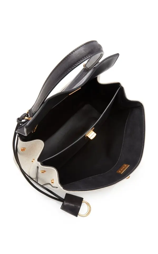 Balenciaga Rodeo Small Canvas And Leather Top Handle Bag