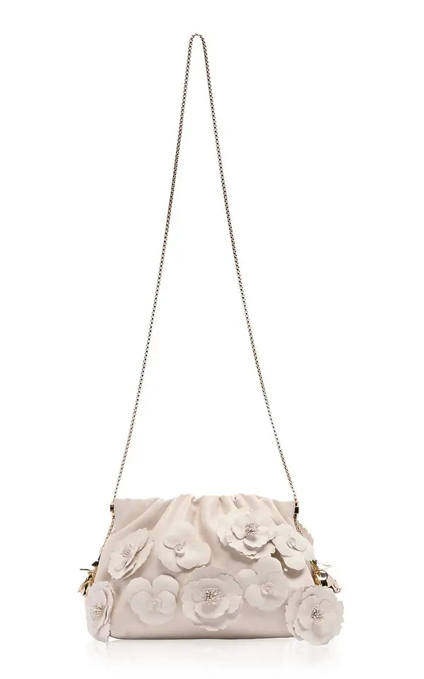 Erdem Embroidered Flora Pochette Crossbody Bag - Ivory