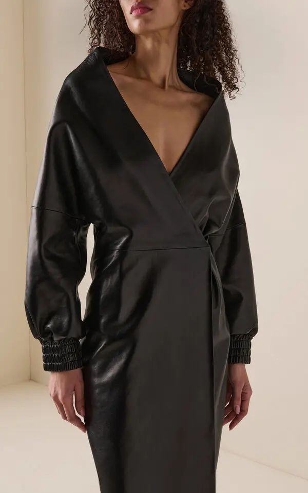 Balenciaga Leather Wrap Dress