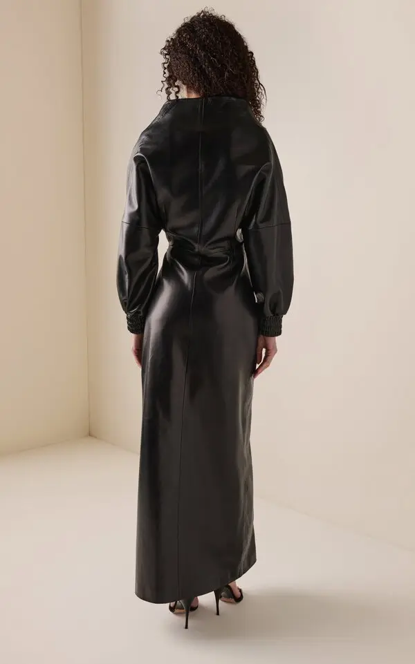 Balenciaga Leather Wrap Dress