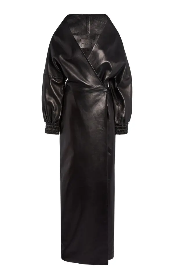 Balenciaga Leather Wrap Dress
