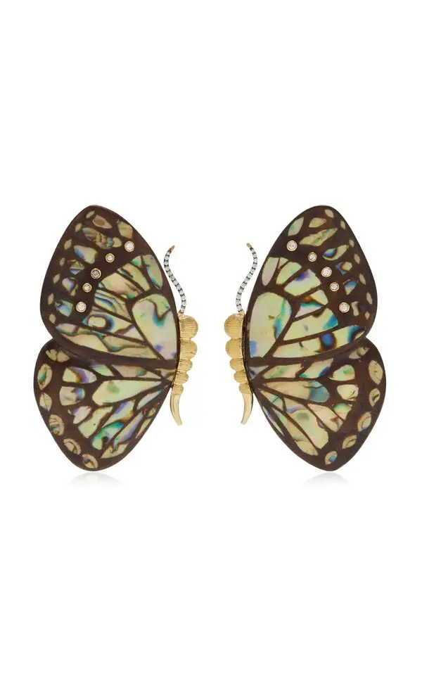 SILVIA FURMANOVICH Marquetry Butterfly Earrings