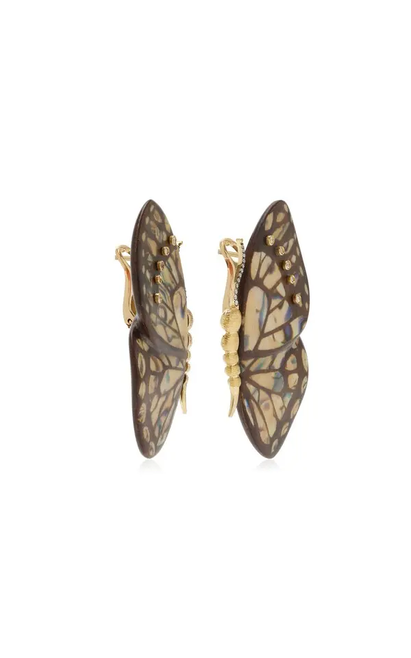 SILVIA FURMANOVICH Marquetry Butterfly Earrings