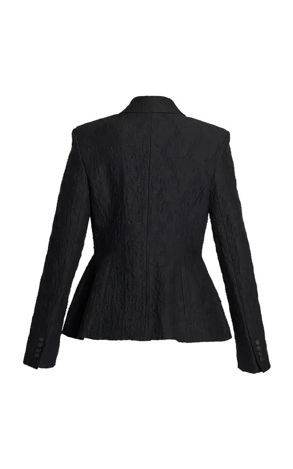 Erdem Single-breasted Cotton Cloque Jacket