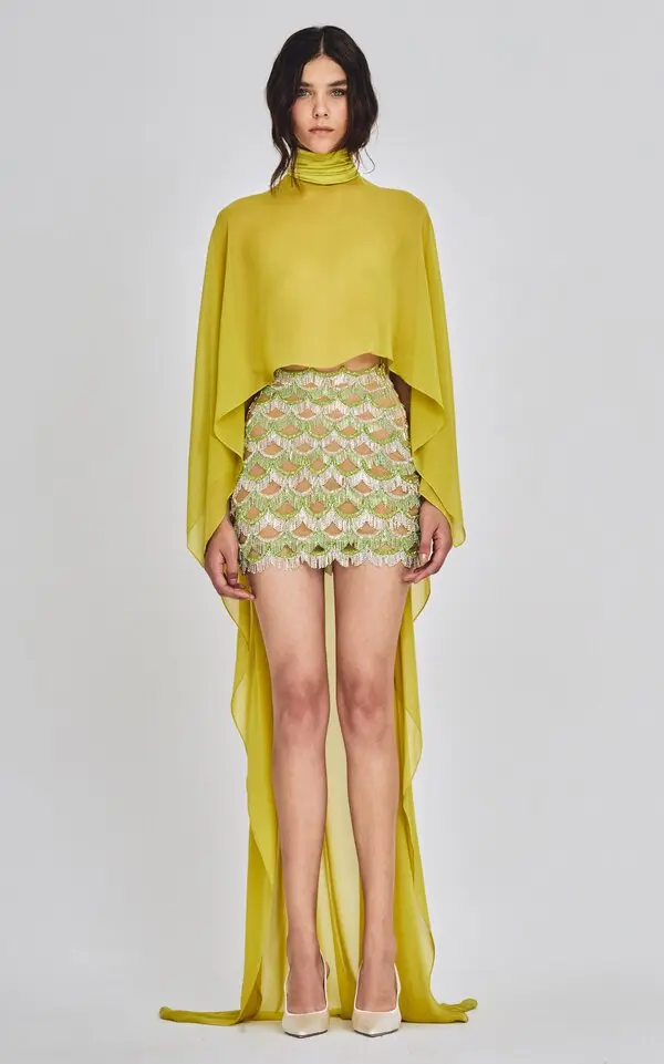 ANDRÉS PAJÓN Vira Embroidered Tulle Mini Skirt