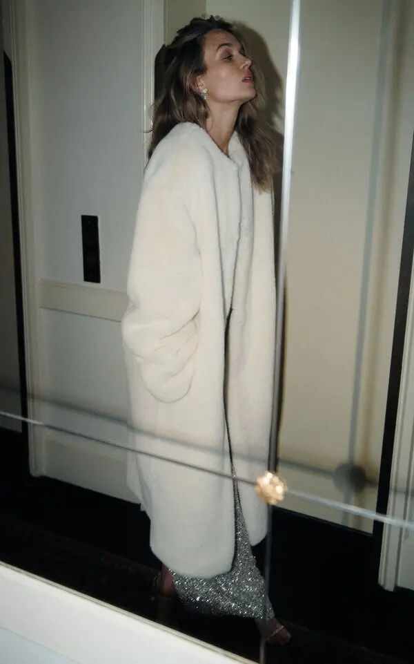 Rachel Gilbert Noah Faux Fur Coat - Ivory