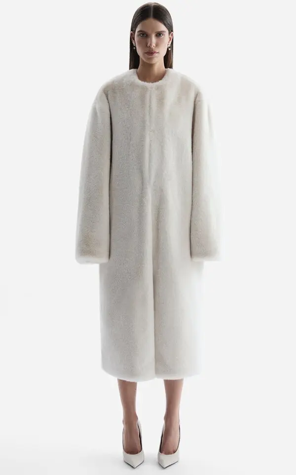 Rachel Gilbert Noah Faux Fur Coat - Ivory
