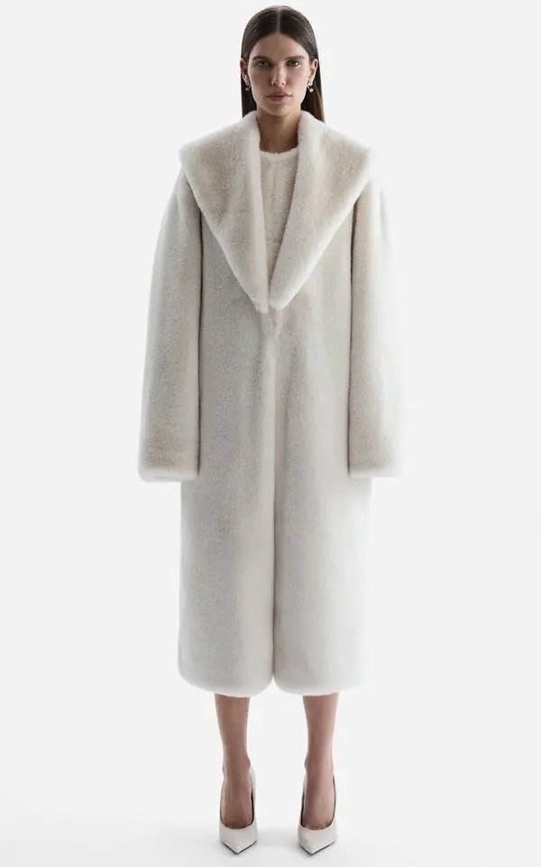 Rachel Gilbert Noah Faux Fur Coat - Ivory