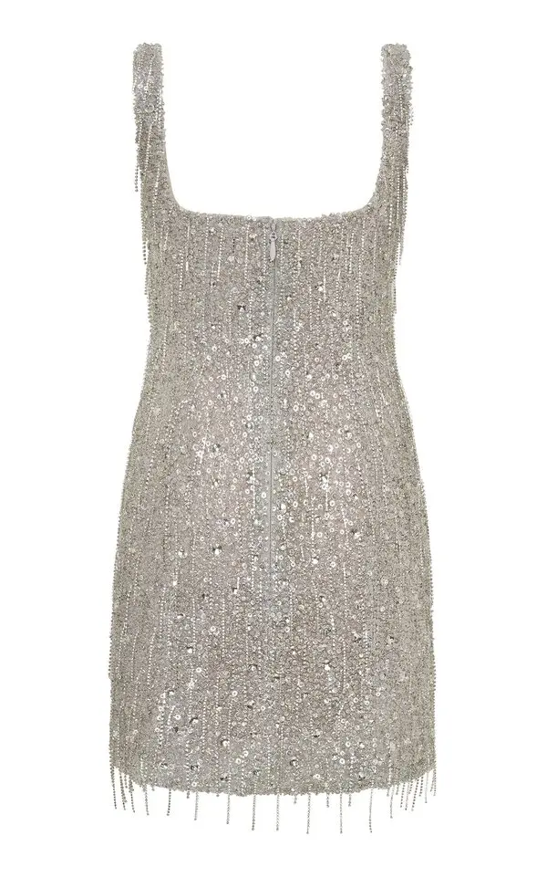 Rachel Gilbert Frank Crystal Fringe Mini Dress