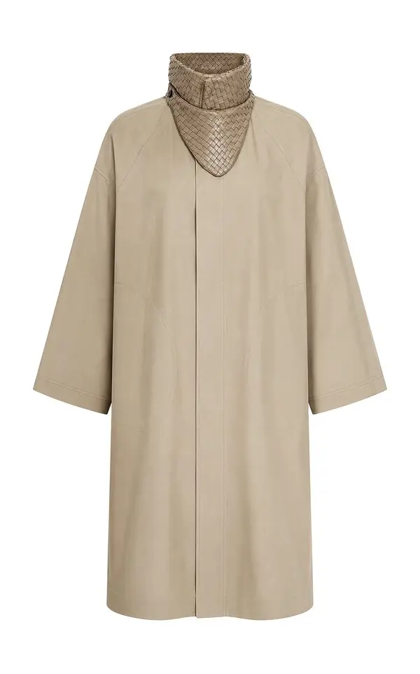 Bottega Veneta Intrecciato-collar Cotton Coat