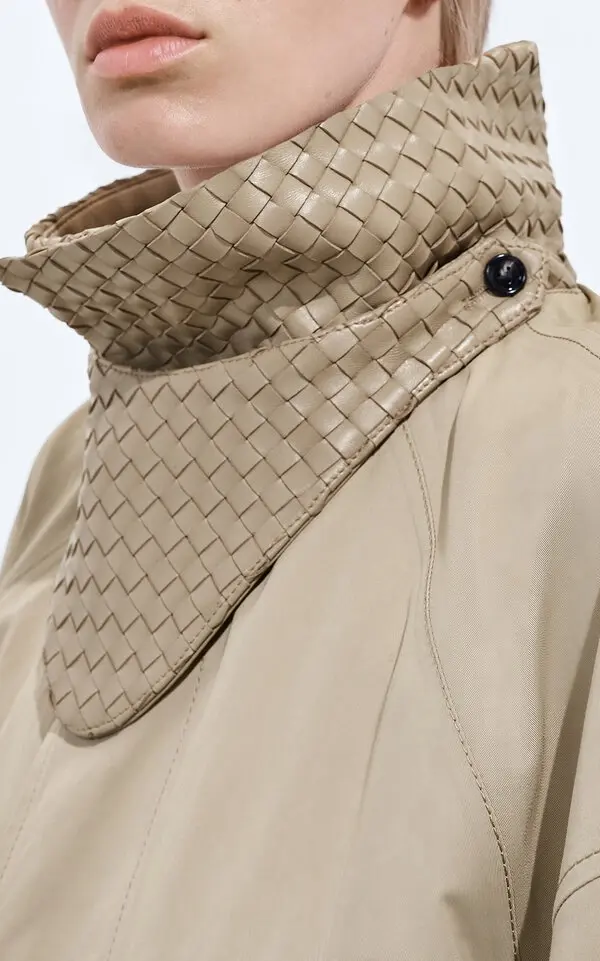 Bottega Veneta Intrecciato-collar Cotton Coat