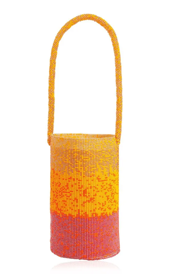 LIKE A BIRD Sunset Cylinder Beaded Bag