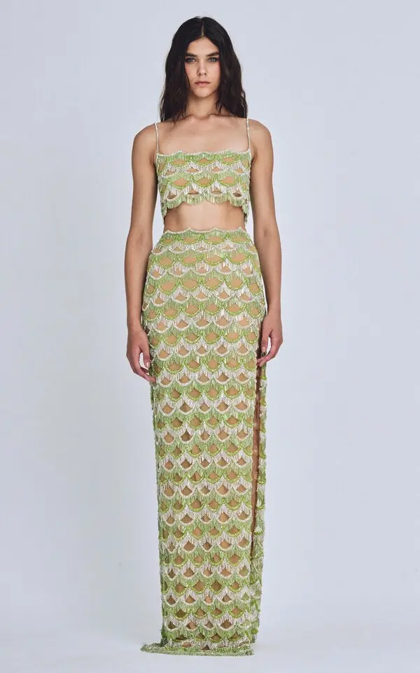 ANDRÉS PAJÓN Aura Embroidered Tulle Crop Top