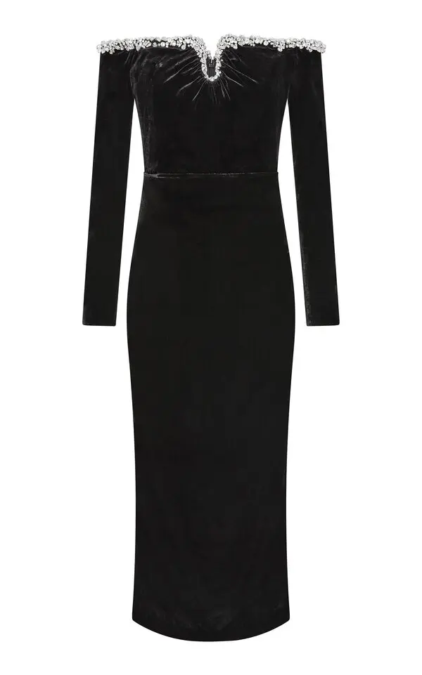Rachel Gilbert Lyon Off-the-shoulder Midi Dress