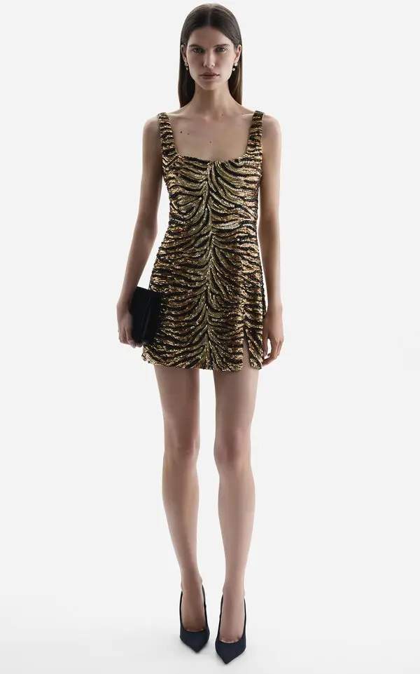 Rachel Gilbert Maison Embellished Mini Dress