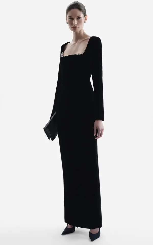 Rachel Gilbert Lyon Silk-blend Column Gown