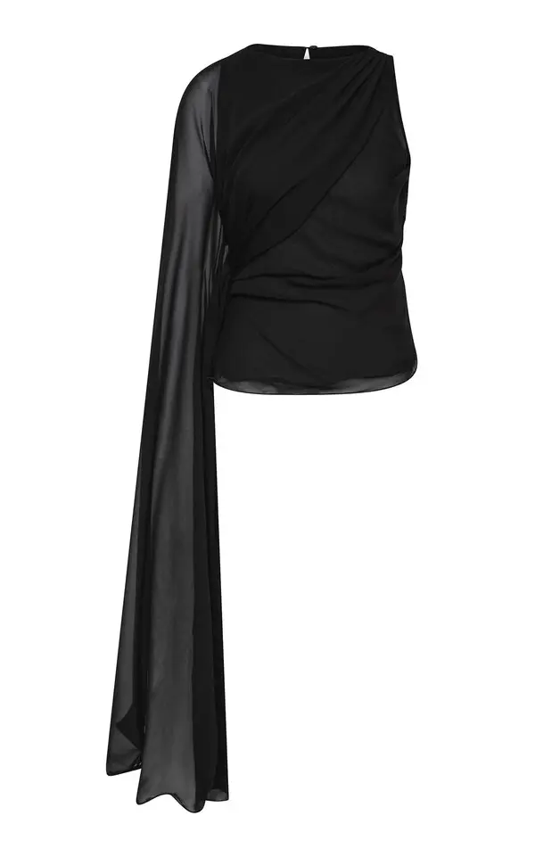 Rachel Gilbert Bailey Silk-blend Draped Cape Top