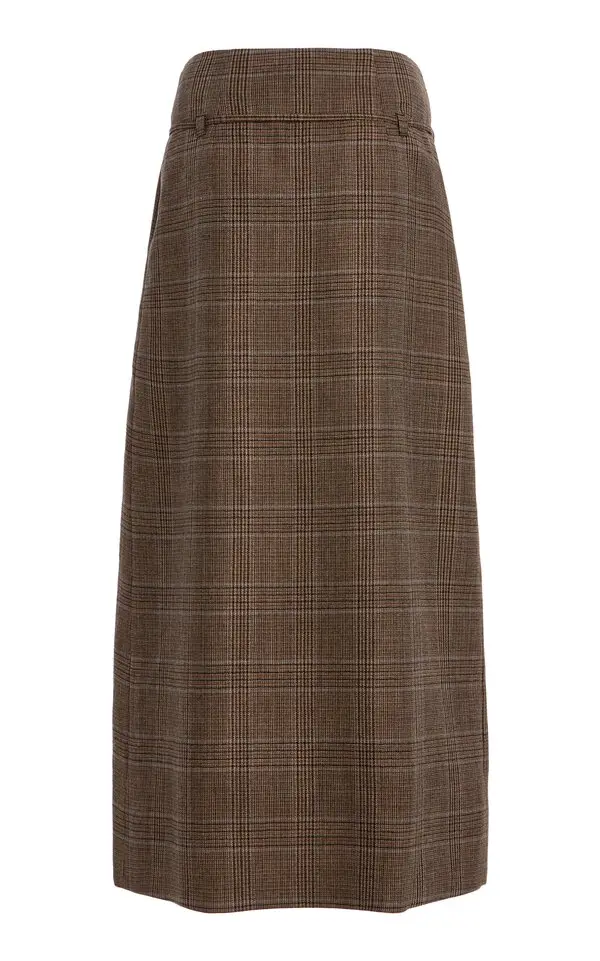 BY MALENE BIRGER Pippi Checked Virgin Wool Midi Skirt