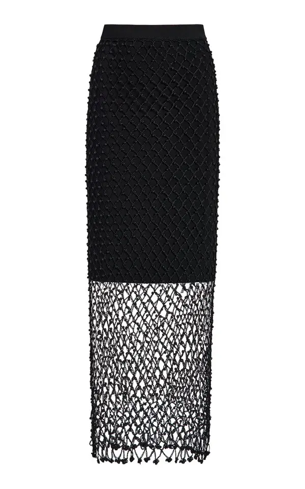 BY MALENE BIRGER Azalea Open-knit Maxi Skirt - Black