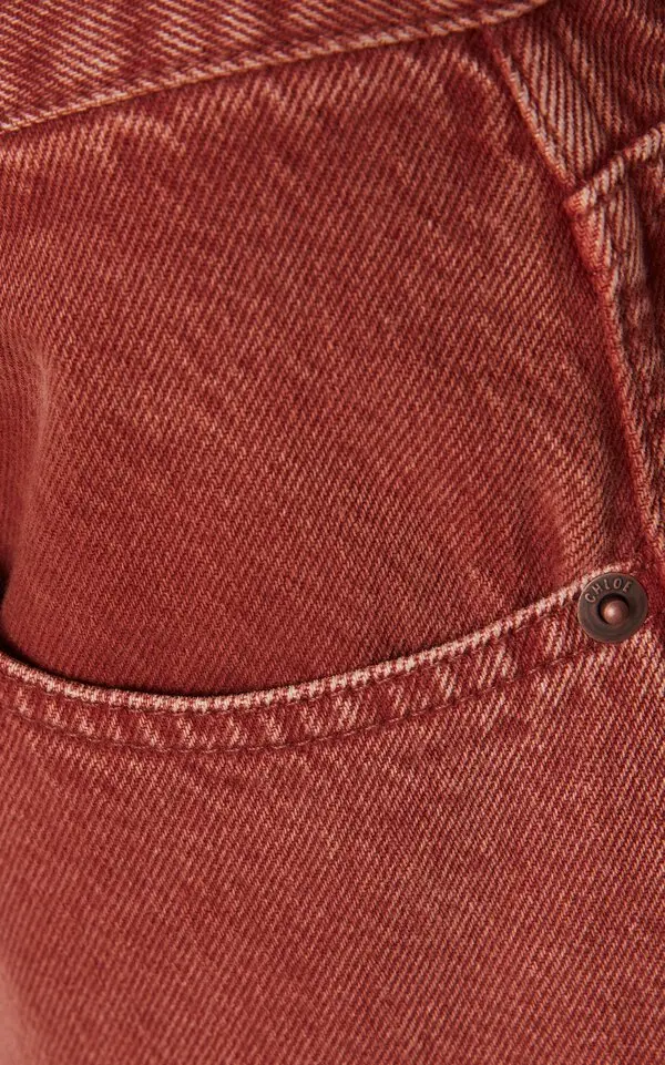 Chloé Rigid Garment-dyed High-rise Straight-leg Jean