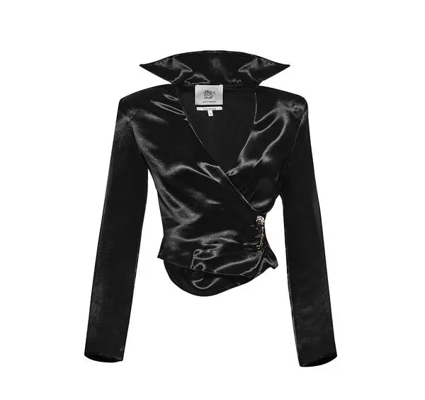 MAISON SEL High Collar Wrap Shirt