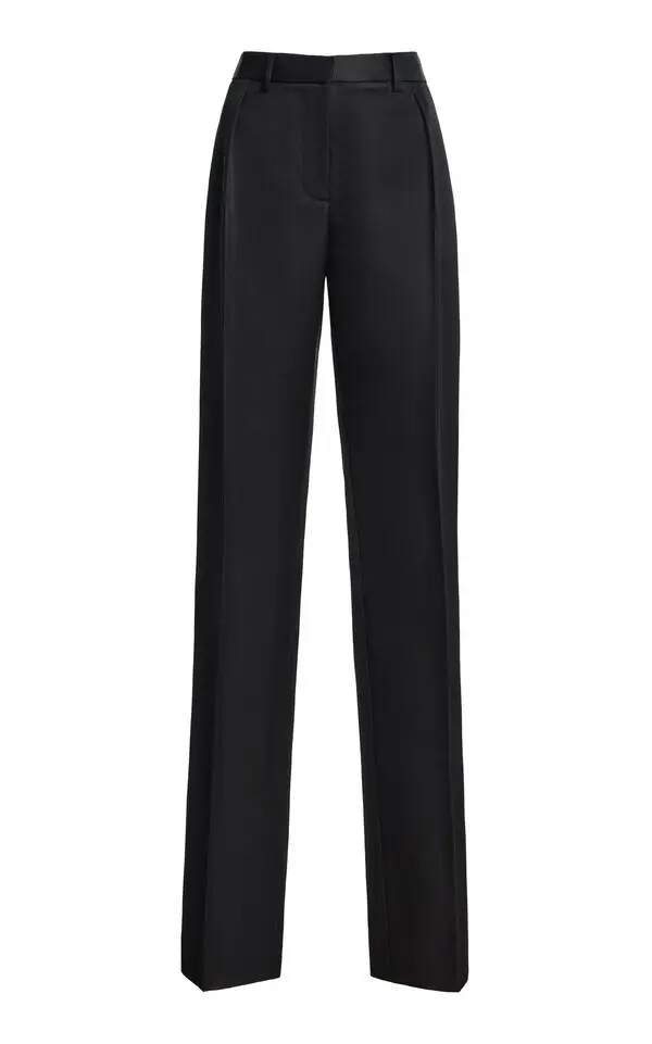 Brandon Maxwell Irving Wool-silk Trousers - Black