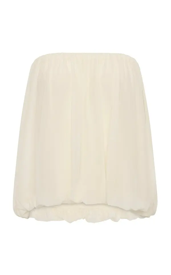 ST. AGNI Strapless Balloon Silk Top