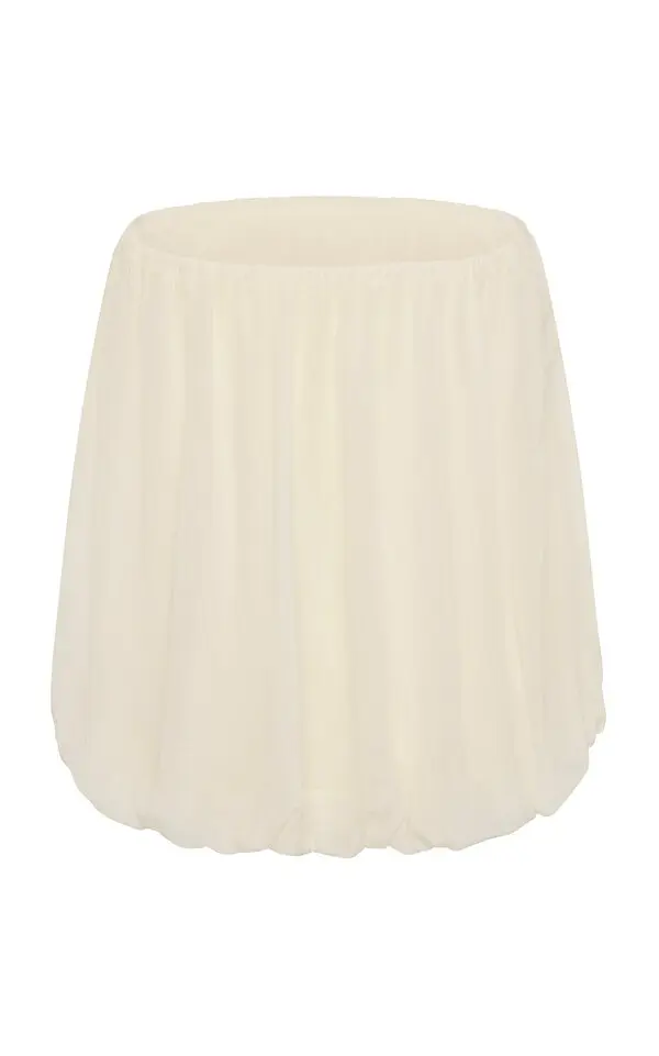 ST. AGNI Strapless Balloon Silk Top