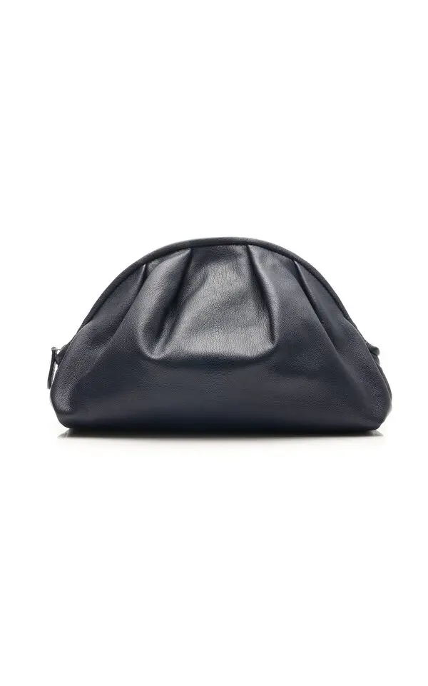 THE ROW Charlotte Slouchy Goatskin Clutch - Navy