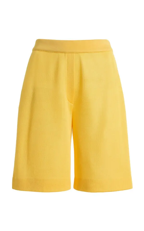 HIGH SPORT Joy" Slinky Knit Knee-length Shorts - Yellow