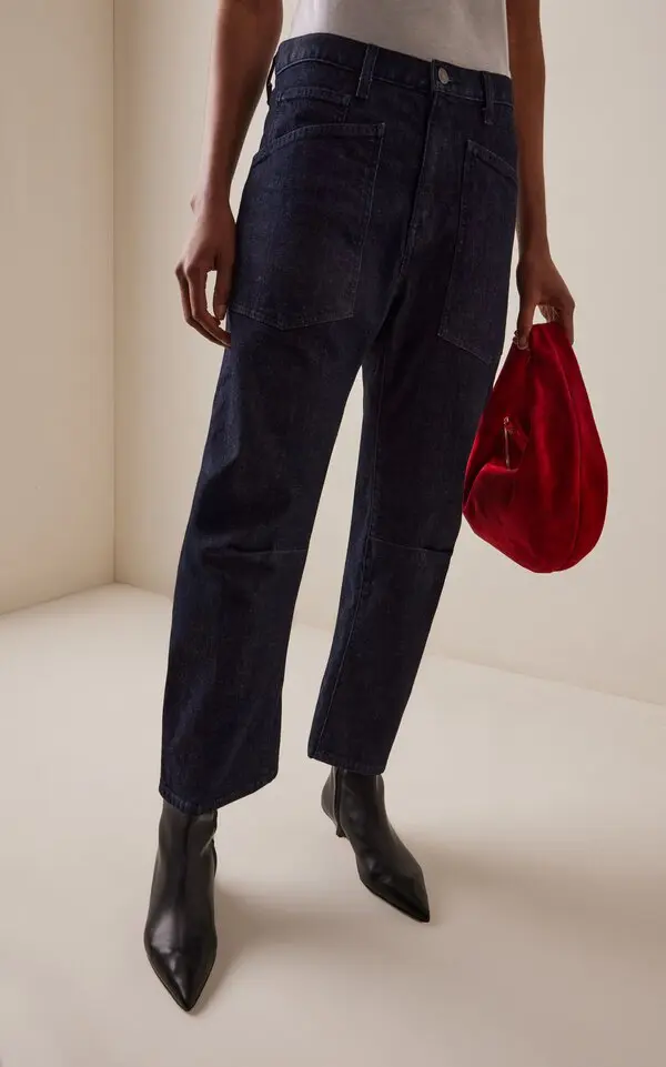 NILI LOTAN Shon Rigid Mid-rise Wide-leg Jeans