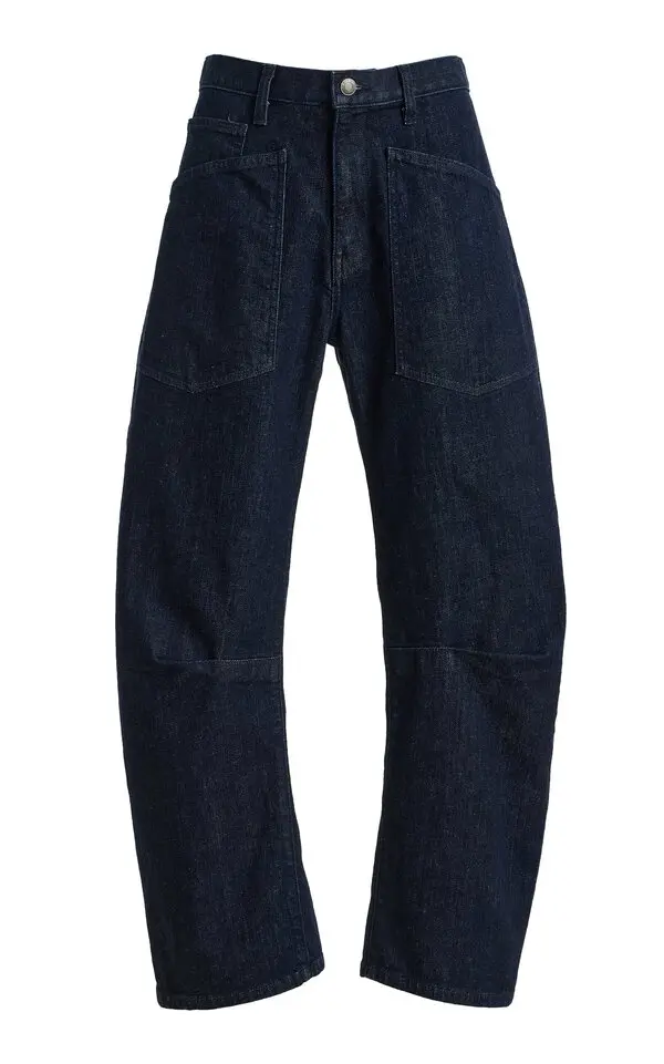 NILI LOTAN Shon Rigid Mid-rise Wide-leg Jeans - Blue